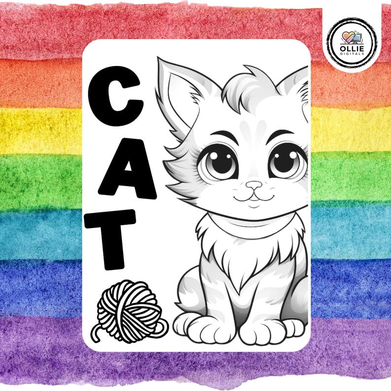 111 Cat Coloring Pages Digital Download | Fun Cat Coloring Sheet for ...
