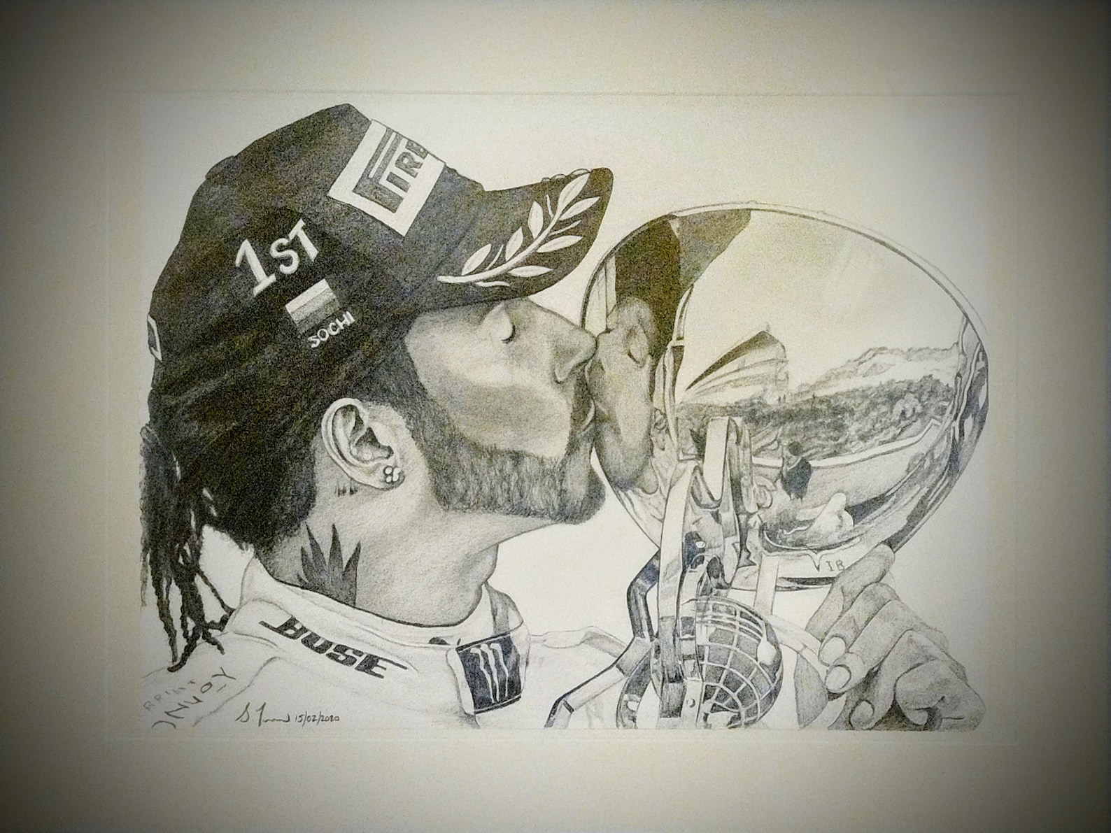 Lewis Hamilton Original Drawing Signed by Artist. 1 of 1 Not a Print ...