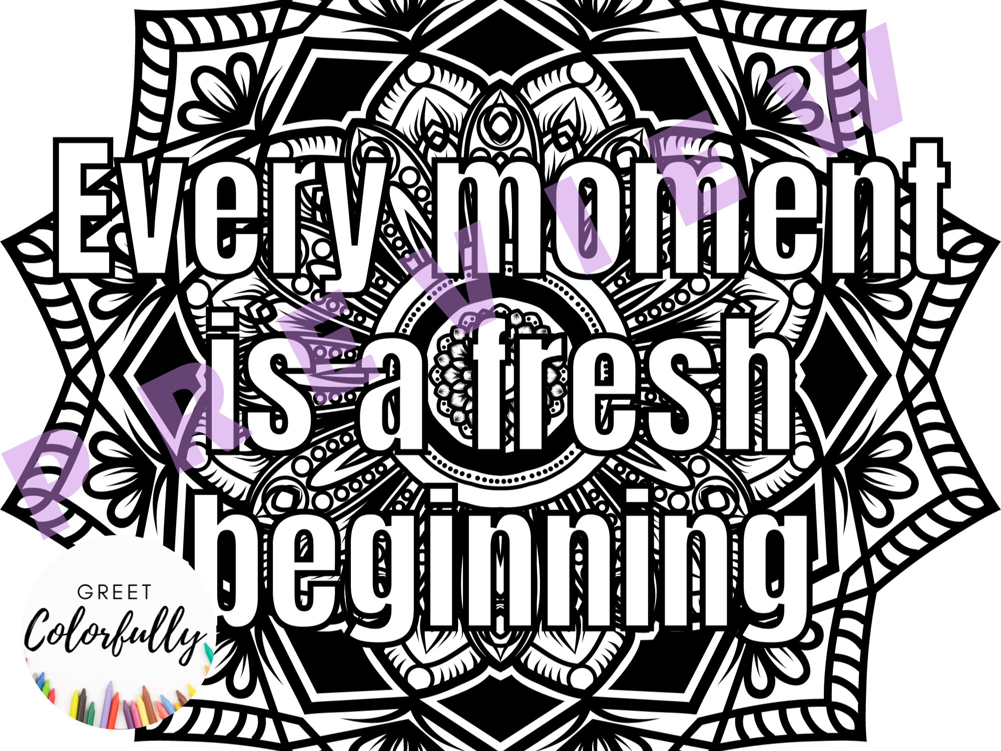 Mandala Coloring Pages With Motivational Quotes, Printable Adult ...