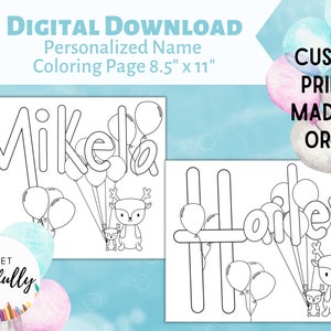 Personalized Coloring Page, Custom Name Coloring, Kids Birt,hday ...
