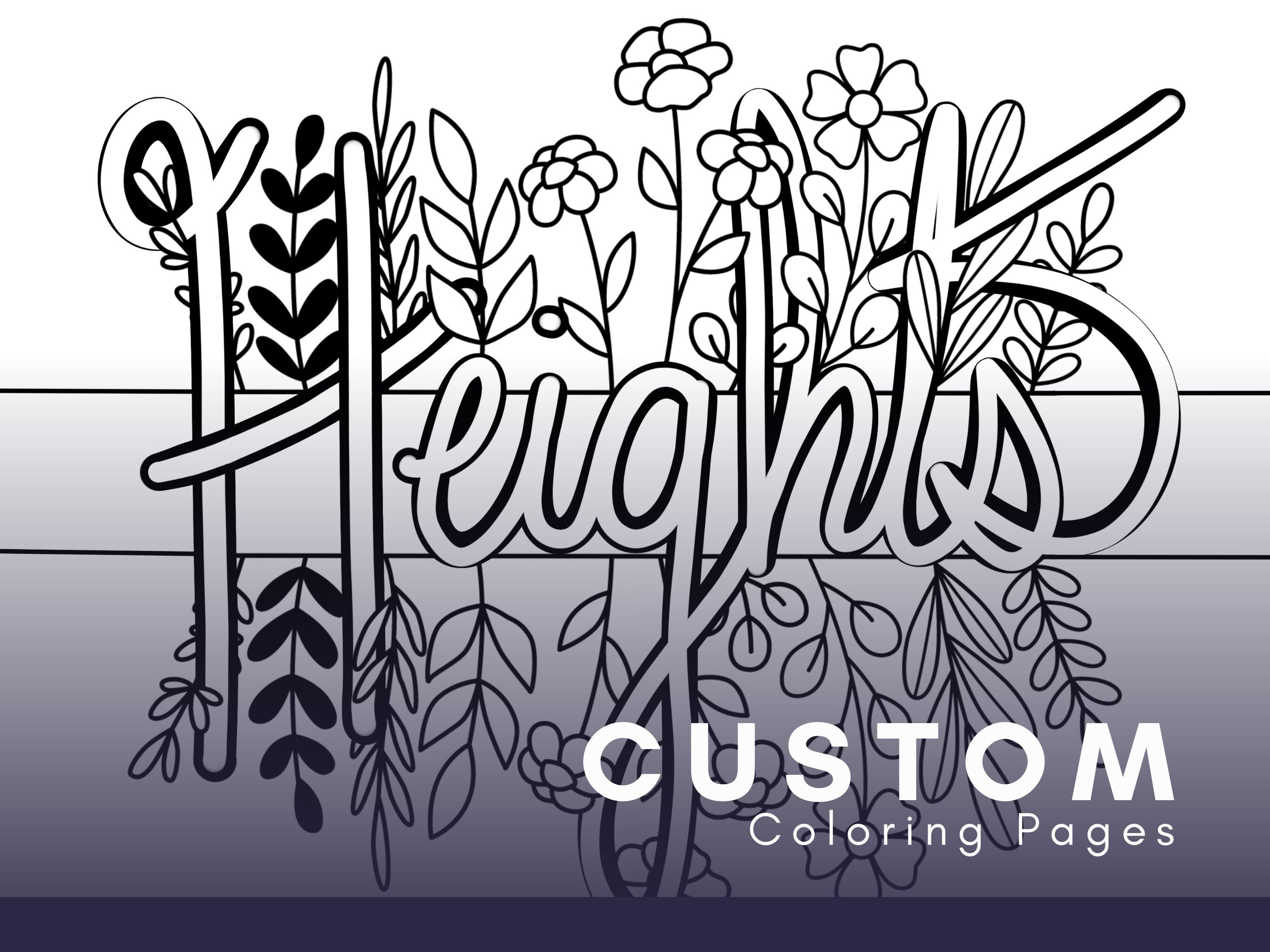Personalized Coloring Page Custom Name Coloring Floral - Etsy