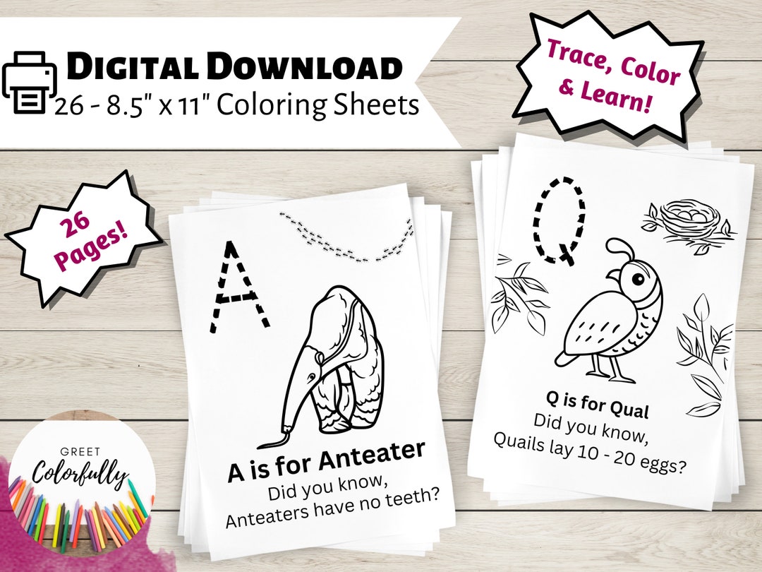 Alphabet Coloring Pages, Kids Educational Activities, Letter Tracing ...