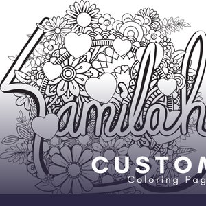 Personalized Coloring Sheet, Custom Name Coloring Page, Hand Drawn Name ...