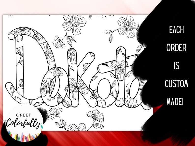 Personalized Coloring Page, Custom Name Coloring, Made to Order ...