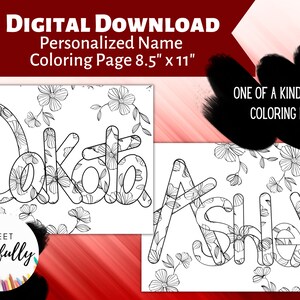 Personalized Coloring Page, Custom Name Coloring, Made to Order ...