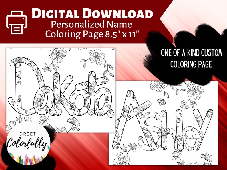 Personalized Coloring Page, Custom Name Coloring, Made to Order ...