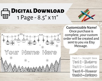 Printable Christmas Coloring for Kids Holiday Activity - Etsy