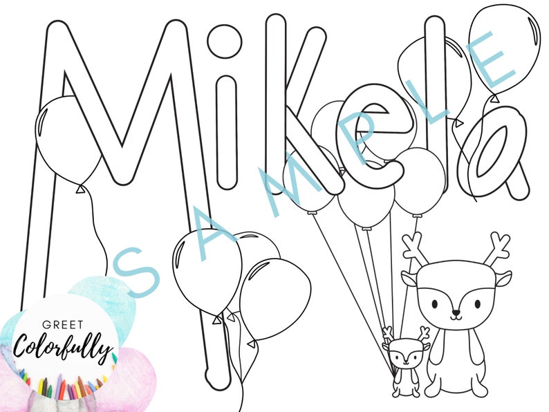 Personalized Coloring Page, Custom Name Coloring, Kids Birt,hday ...