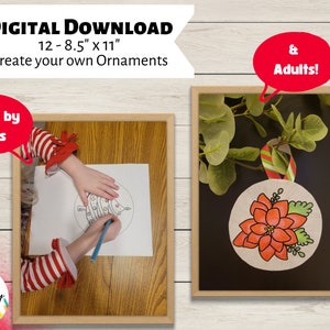 Color Your Own Christmas Ornament, DIY Holiday Decoration, Coloring for ...