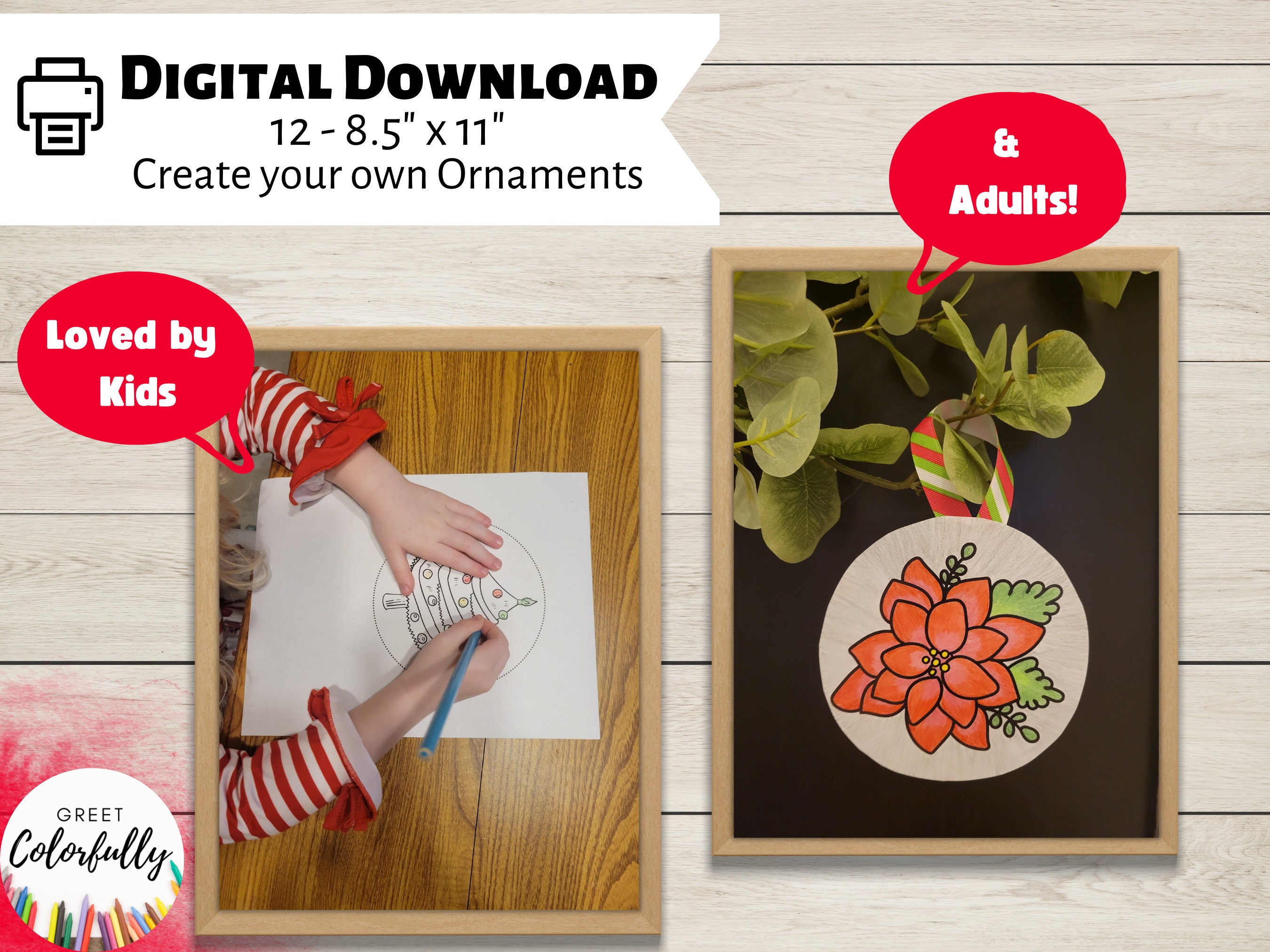 Color Your Own Christmas Ornament DIY Holiday Decoration - Etsy