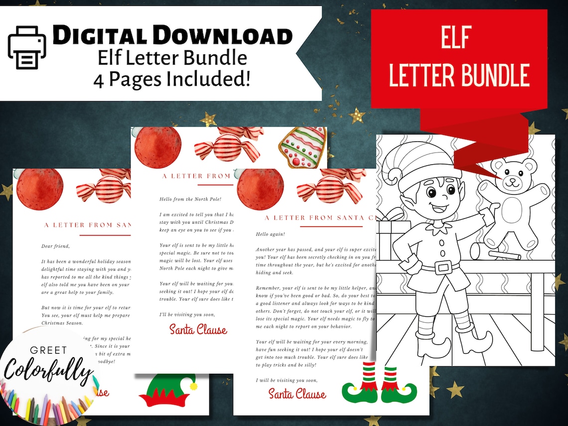 Elf Welcome Letter, Elf Goodbye Letter, Elf Return Letter, Christmas ...