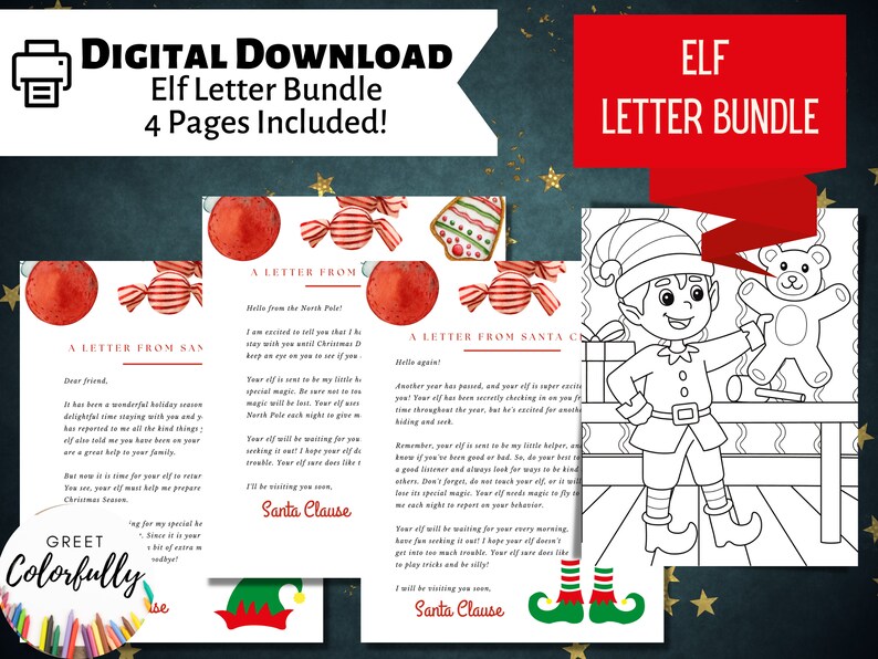 Elf Welcome Letter, Elf Goodbye Letter, Elf Return Letter, Christmas ...
