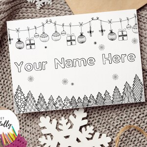 Personalized Christmas Coloring Page, Kids Coloring Sheet, Personalized ...