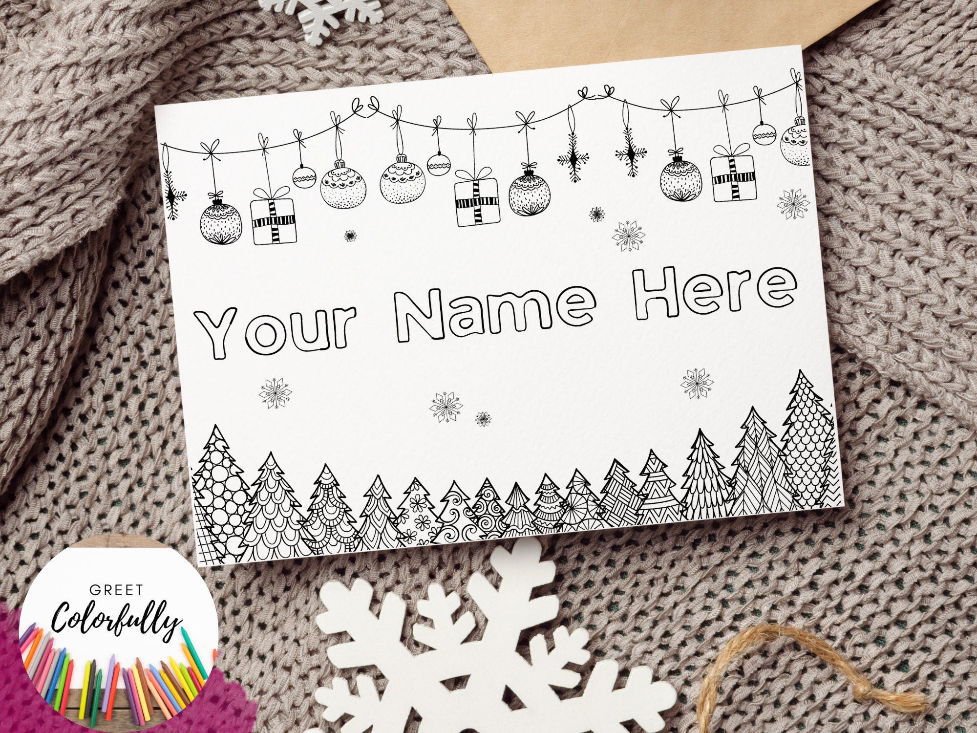 Personalized Christmas Coloring Page, Kids Coloring Sheet, Personalized ...