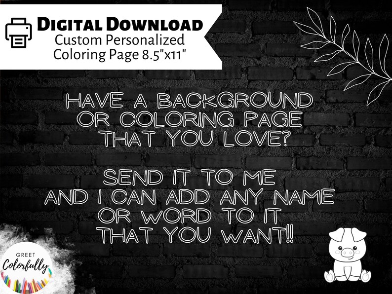 Custom Coloring Page Personalized Coloring Sheet Made to - Etsy