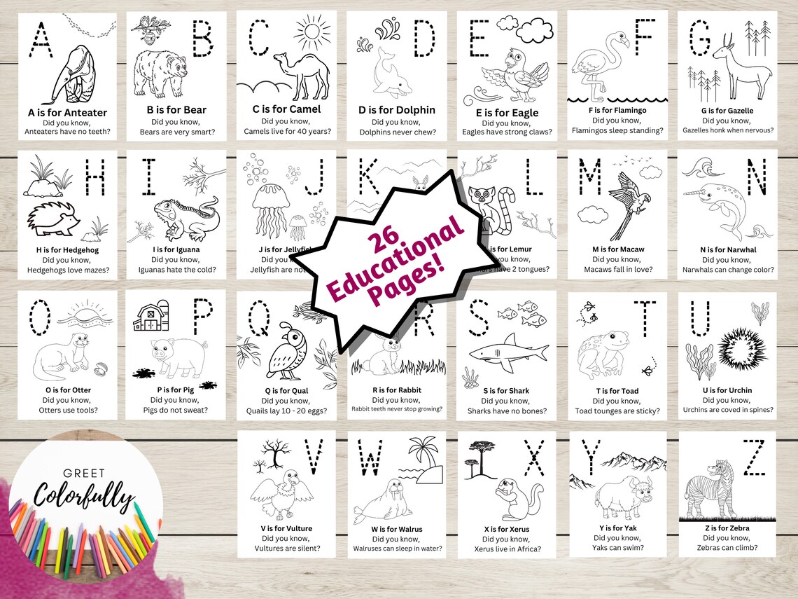 Alphabet Coloring Pages, Kids Educational Activities, Letter Tracing ...