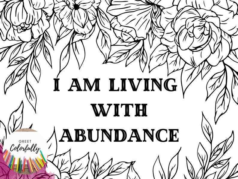 Affirmation Coloring Pages, Adult Coloring Sheets, Positive ...