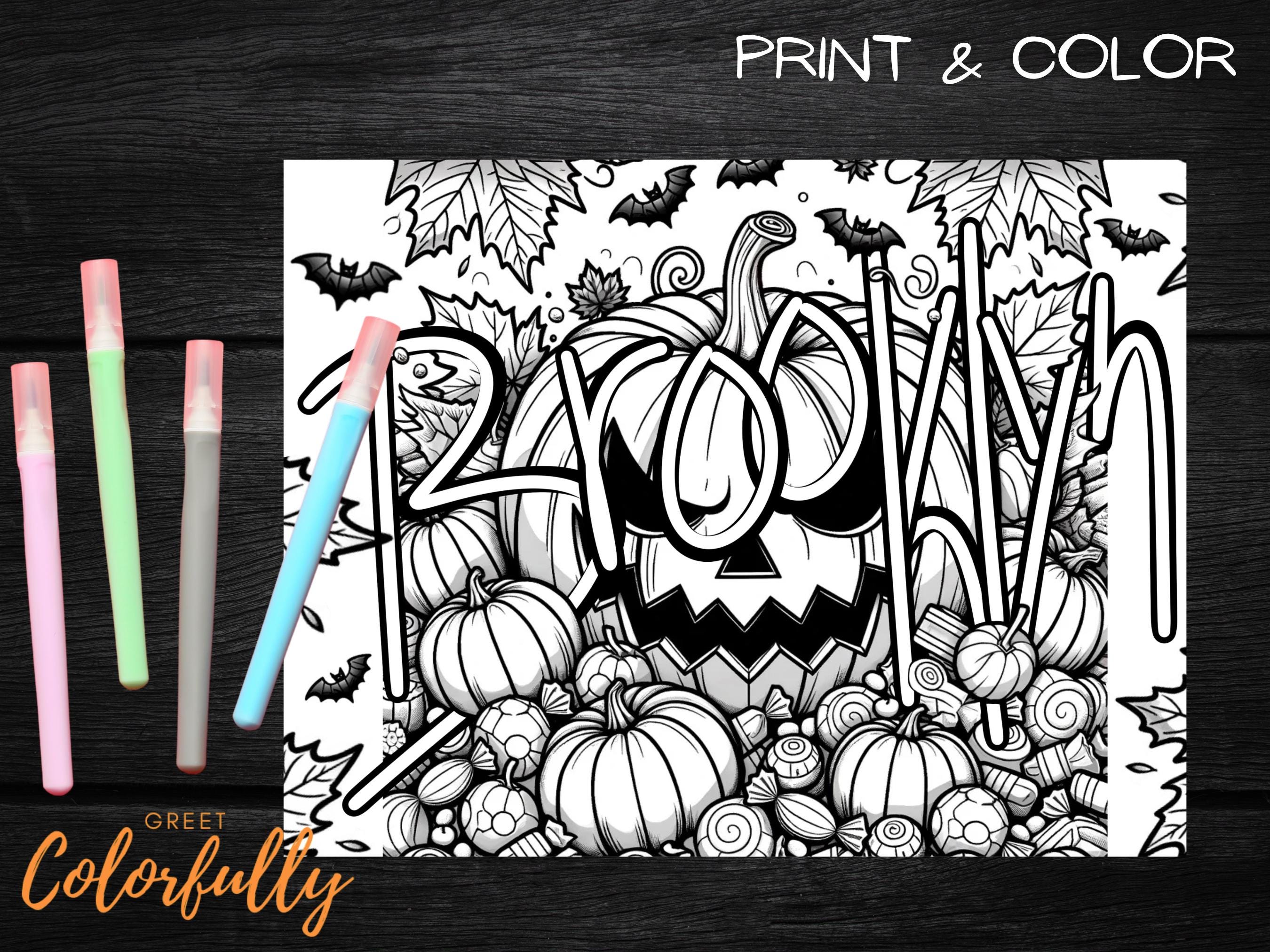 Personalized Halloween Coloring Page, PDF Download - Etsy