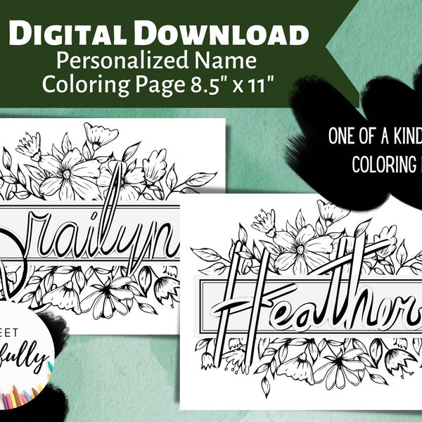 Personalized Name Coloring Sheet - Etsy