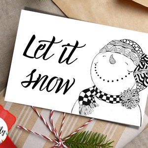 Christmas Card, Printable Coloring Card, Color Your Own Greeting Card ...