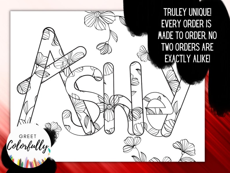 Personalized Coloring Page, Custom Name Coloring, Made to Order ...