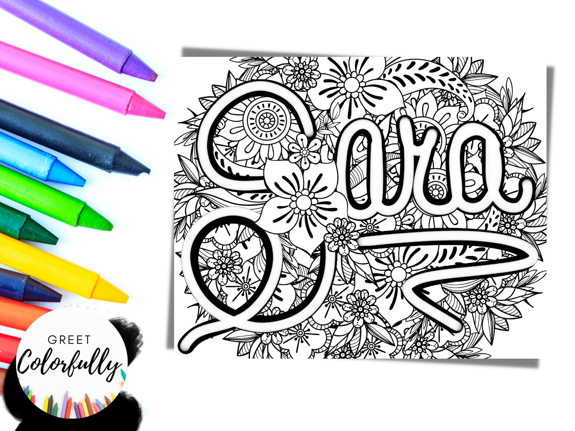 Custom Name Coloring Page Personalized Coloring Sheet for - Etsy