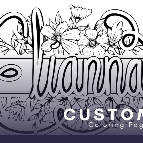 Personalized Coloring Page Custom Coloring Pages Name - Etsy