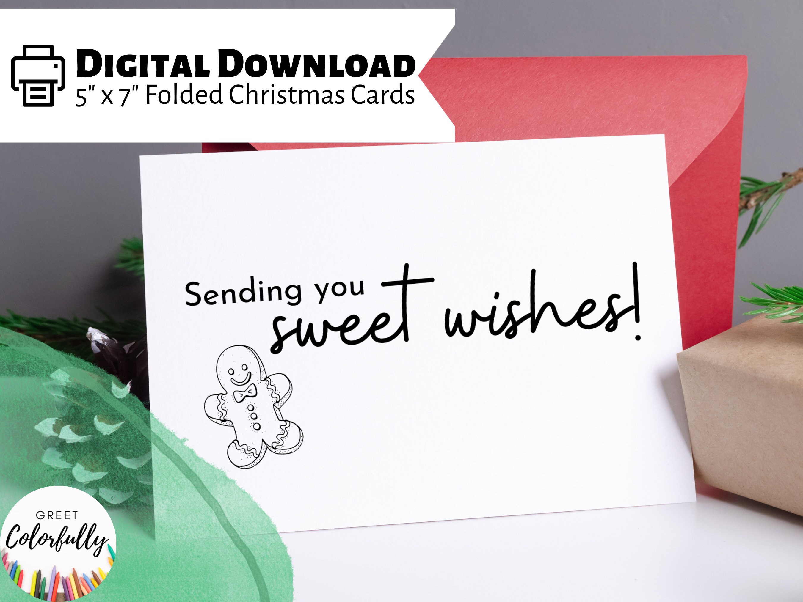 Christmas Cards, Holiday Coloring Cards, Color Your Own Greeting Cards ...
