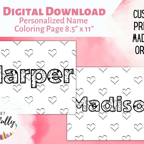 Personalized Coloring Page Custom Coloring Pages Name - Etsy