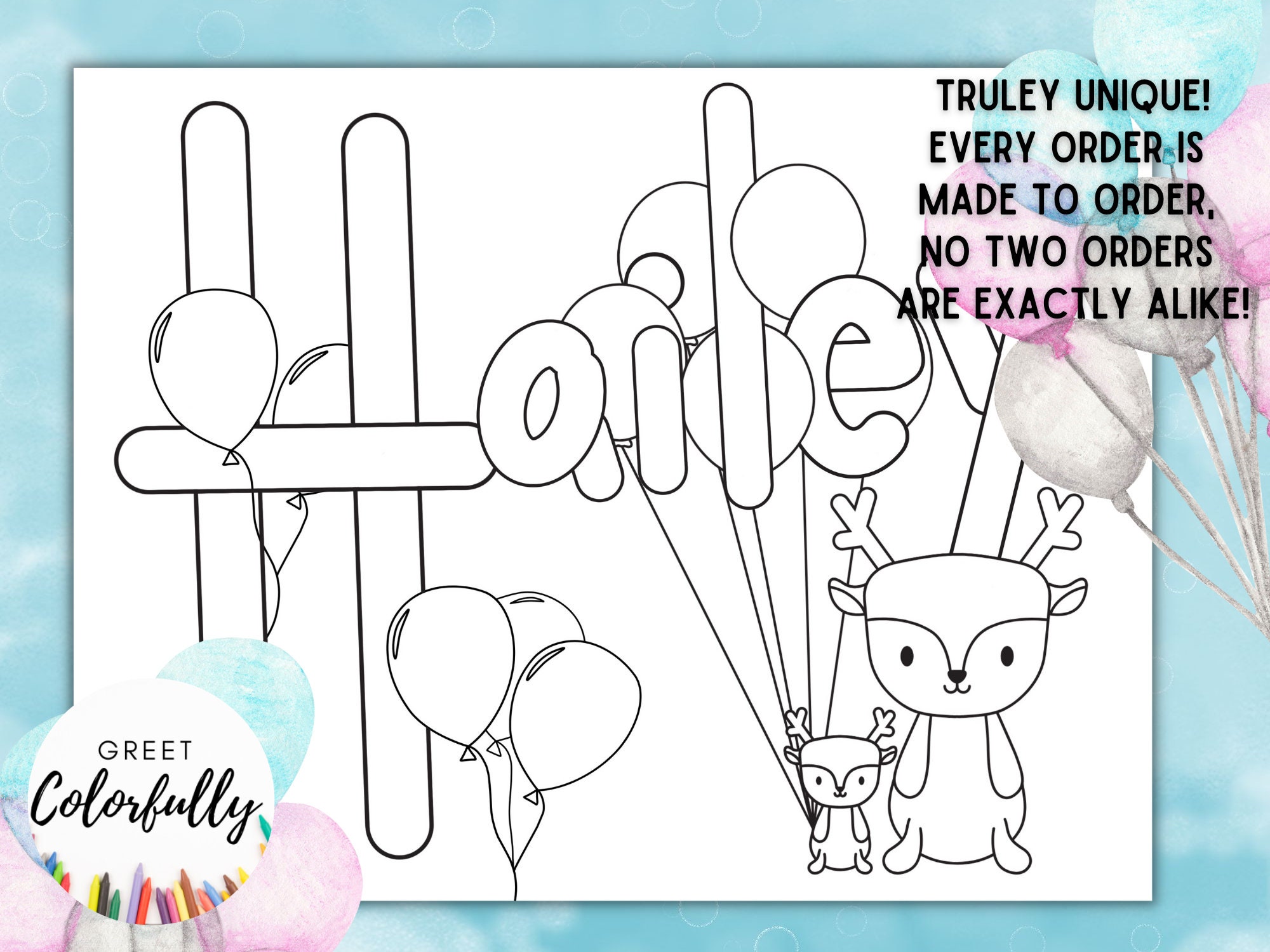 Personalized Coloring Page, Custom Name Coloring, Kids Birt,hday ...