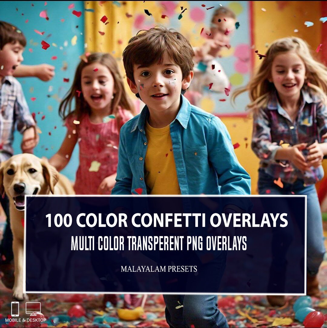 100 Confetti ,confetti Photo PNG Overlay Pack, Party Popper Colourful ...