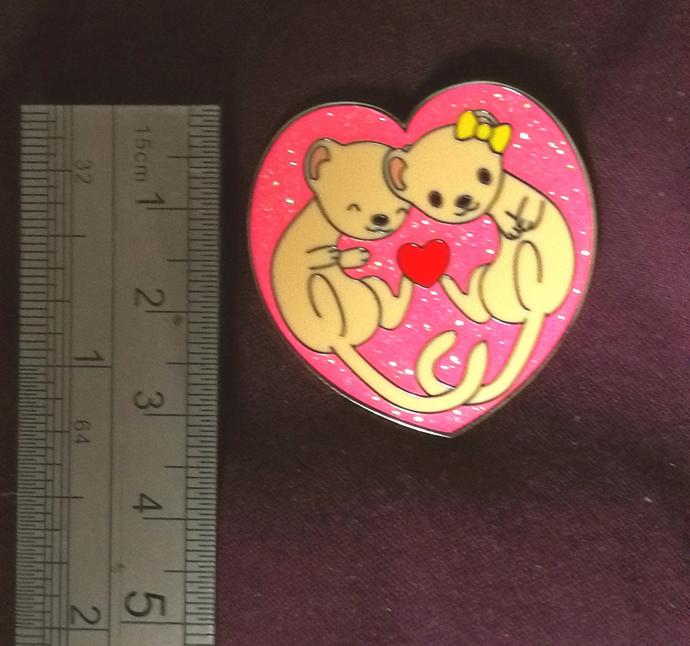 Heart Weasel_hard Enamel Pin_love_weasel Pin_gift_cute Pin_romance ...