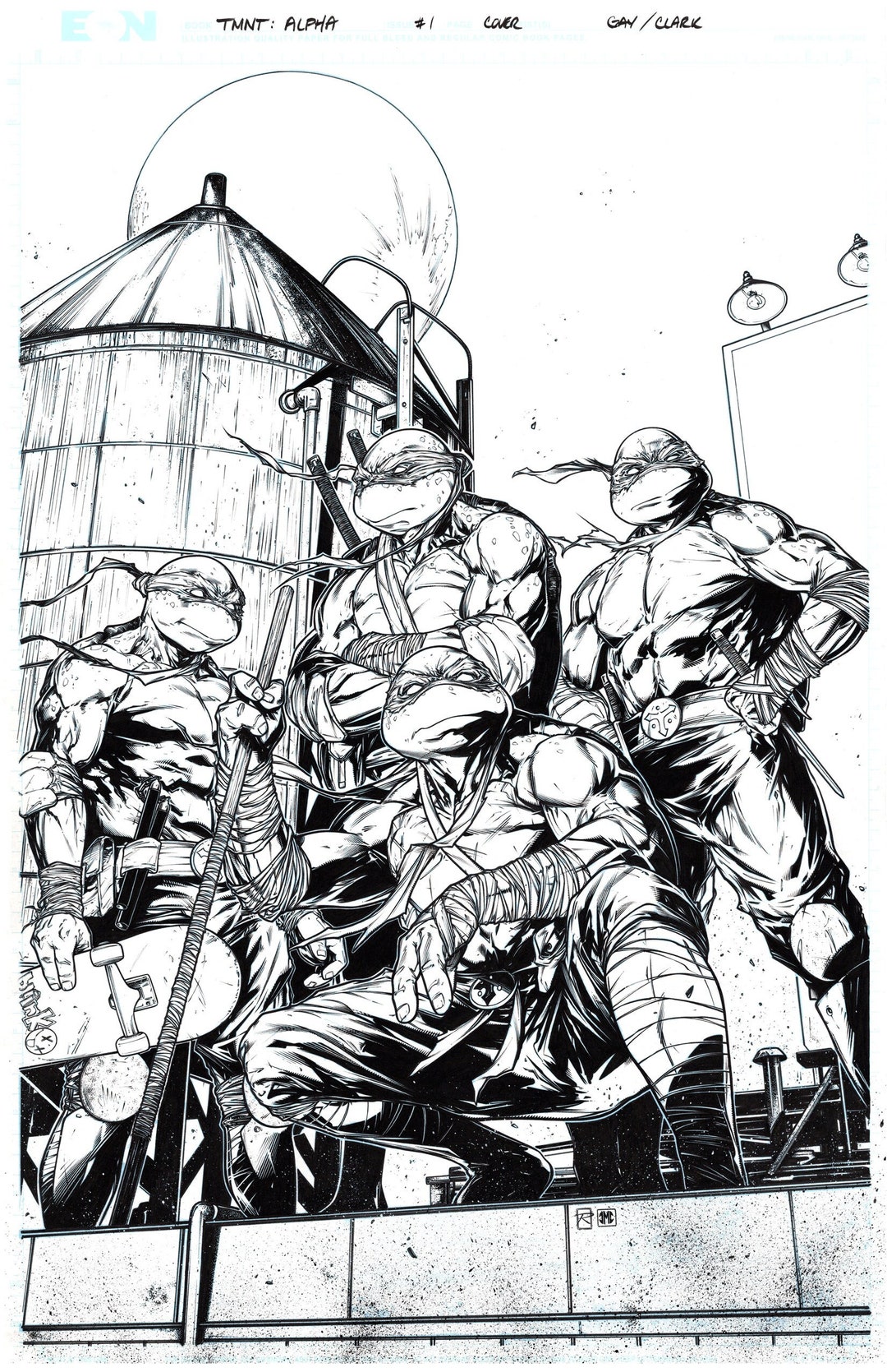 TMNT: Alpha 1 Epikos Exclusive Ltd Variant Original Published 11x17 Ink ...