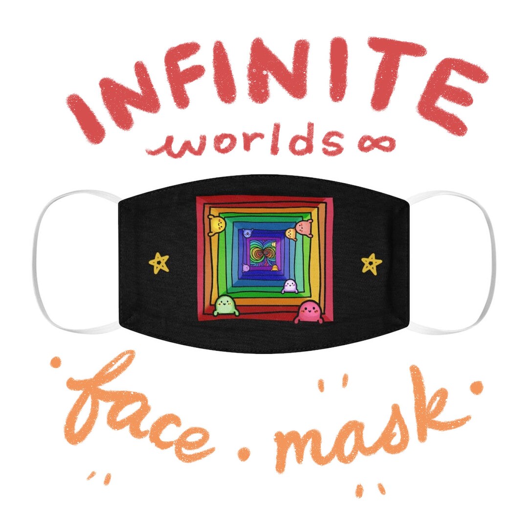 Infinite Parallel Worlds Happy Face Mask - Etsy España