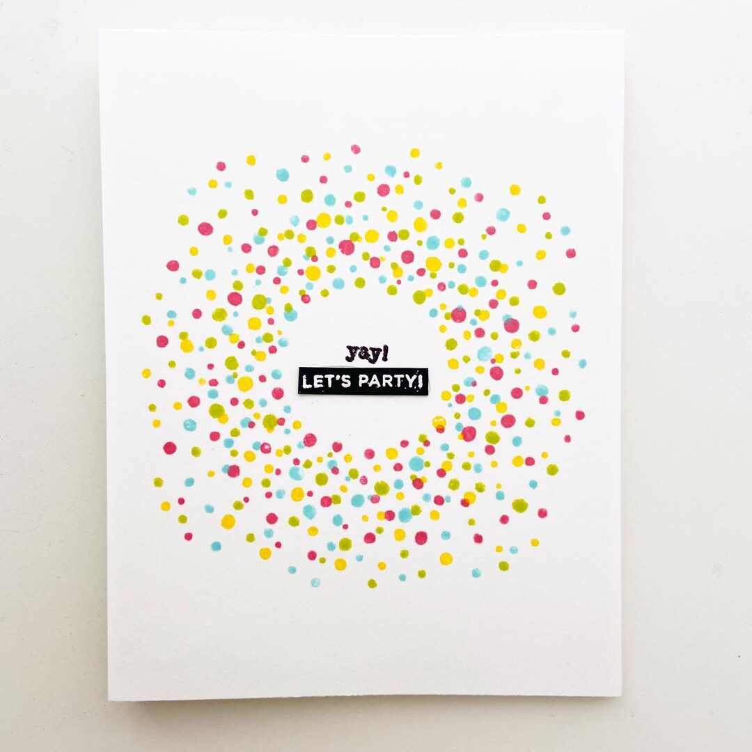 Handmade Celebration Card, Birthday Card [let's Pary Card], Rainbow ...