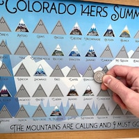 Colorado 14ers Peak Bagging Tracker Sign | 14,000 Ft 58 Mountain Hiking ...