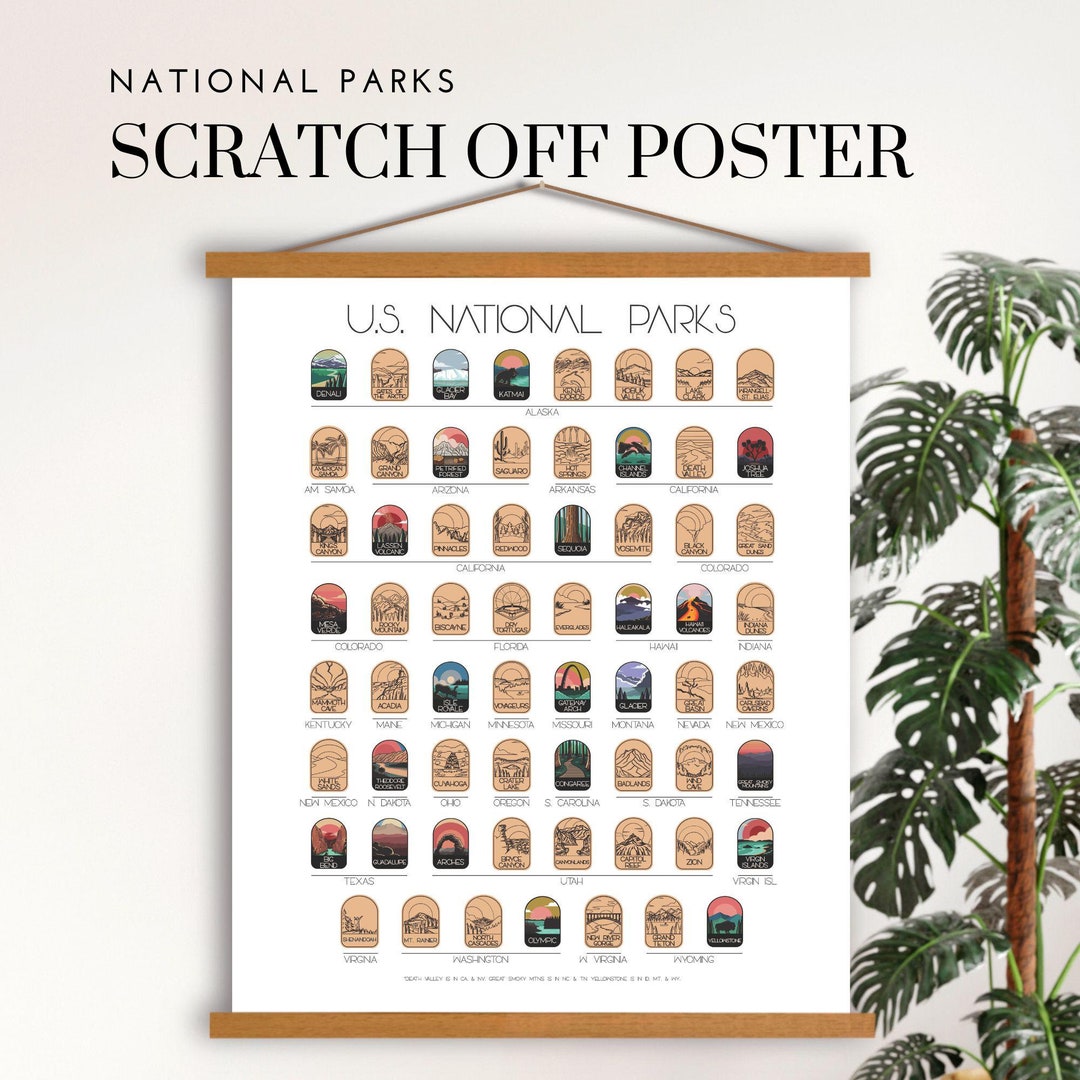 63 National Park Scratch off Poster, Scratch off Map, National Park ...