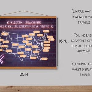 Baseball Stadium Bucket List, US Baseball Stadiums Scratch off Map ...