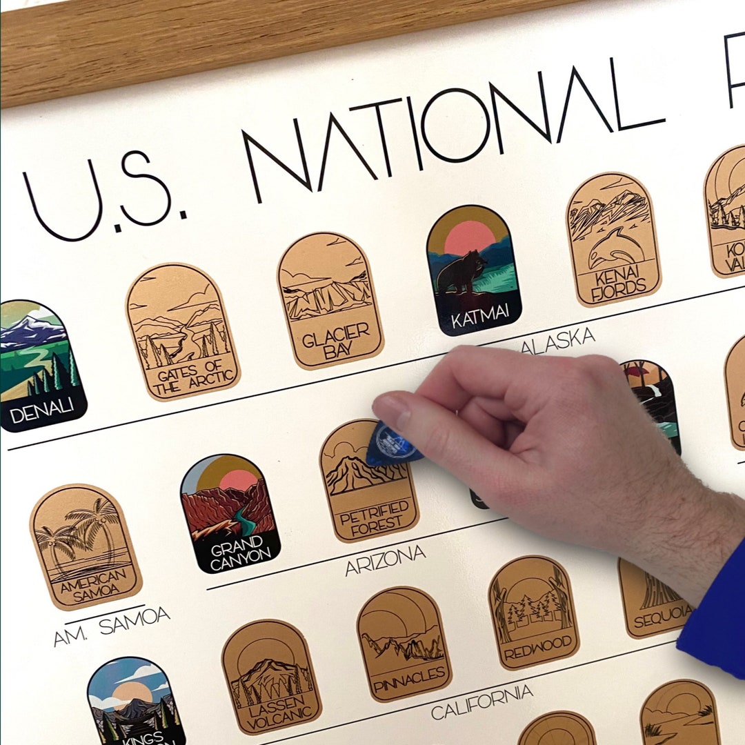 US National Parks Scratch off Map, National Parks Travel Map, 63 ...