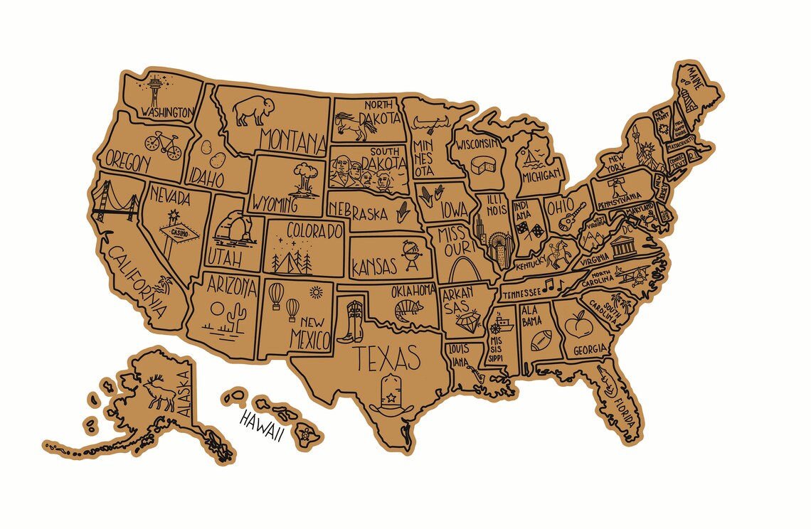 USA Scratch off Map Scratch off Map Travel Gift RV Gifts - Etsy