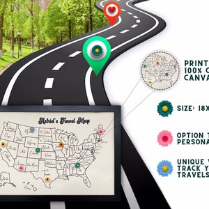 Personalized Push Pin US Map, Push Pin USA Map, Travels Map Gift ...