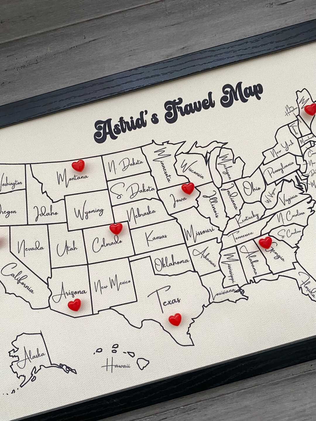 Personalized Push Pin US Map, Push Pin USA Map, Travels Map Gift ...