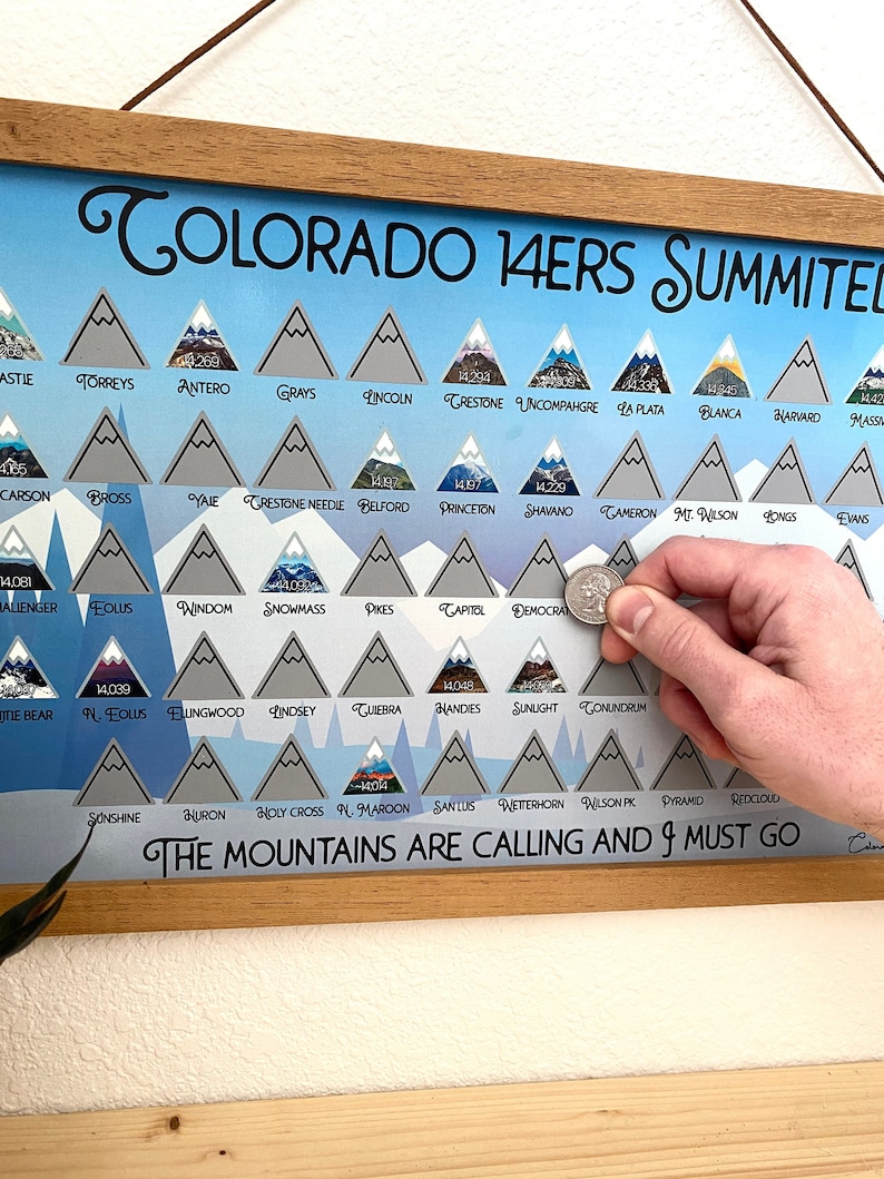 Colorado 14ers Scratch off Map, Colorado 14er Tracker, 14er Finisher ...