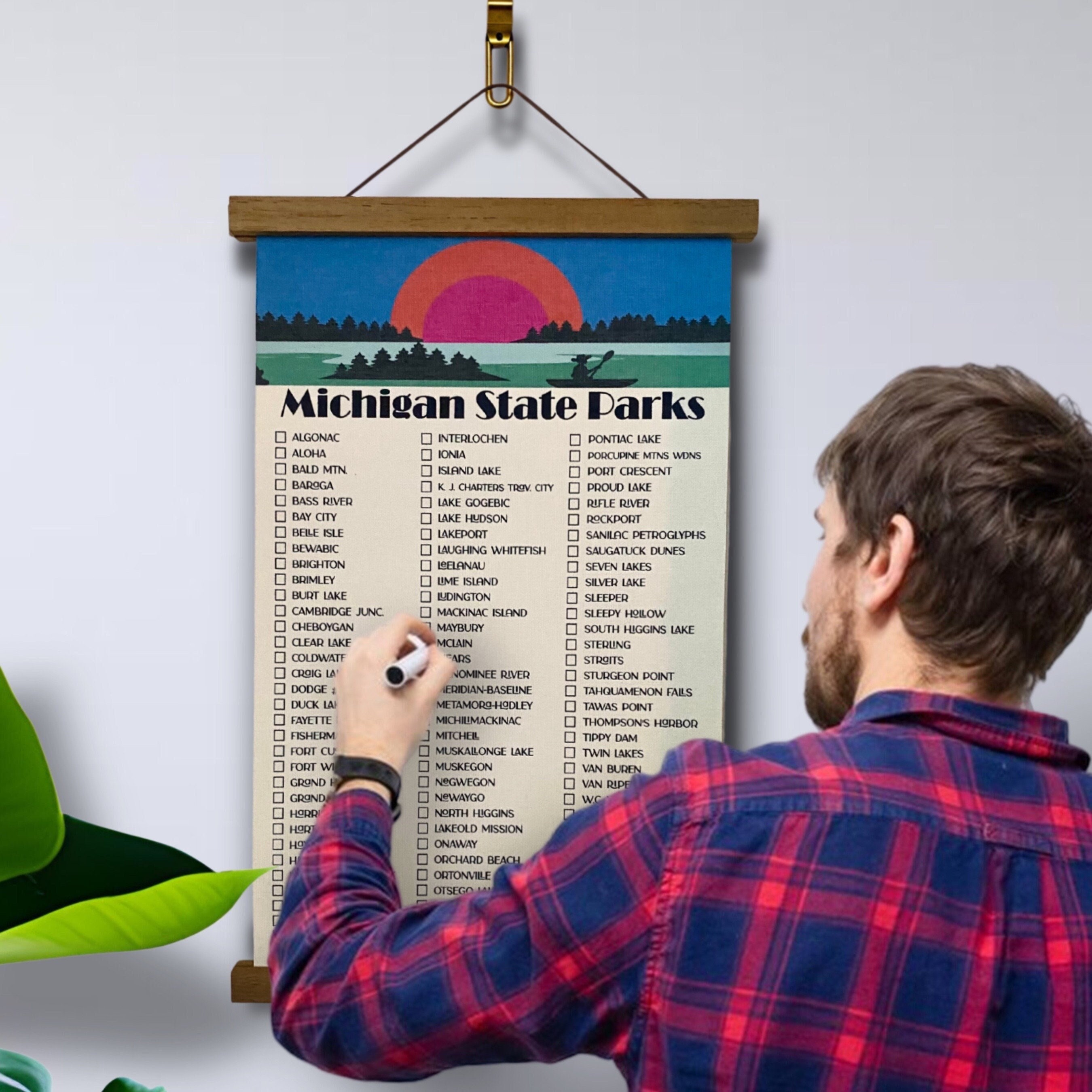 Michigan State Parks Checklist Tracker, MI State Park, Michigan Gift ...