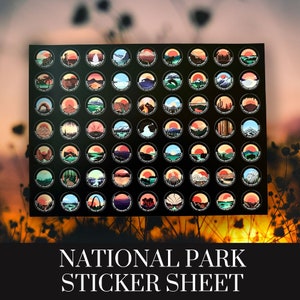 63 National Parks Sticker Sheet, National Park Gift, Track Your ...