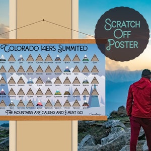 Colorado 14ers Tracker, Scratch off Poster, 14ers Scratch off Map, 14er ...