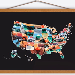 50 States Scratch off Map, Scratch off Poster, US State Map Scratch Off ...
