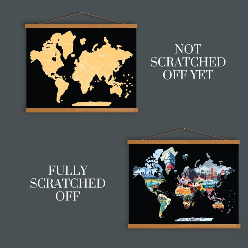 World Scratch off Map, Travel Map, Scratch off Poster, Solo Traveler ...