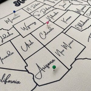 Personalized Push Pin US Map, Push Pin USA Map, Travels Map Gift ...