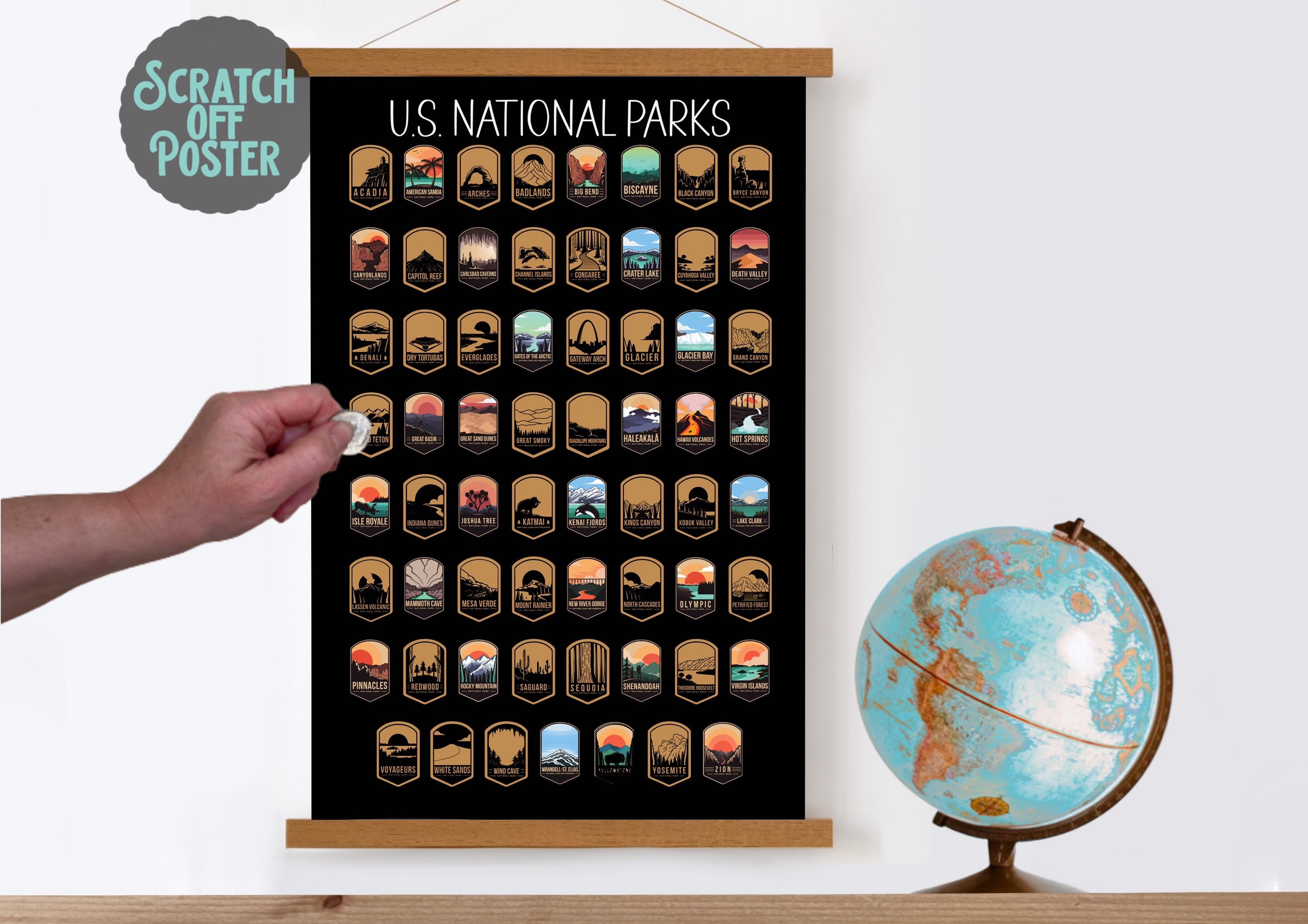 National Parks Scratch Off, US National Park Travel Map, Bucket List ...